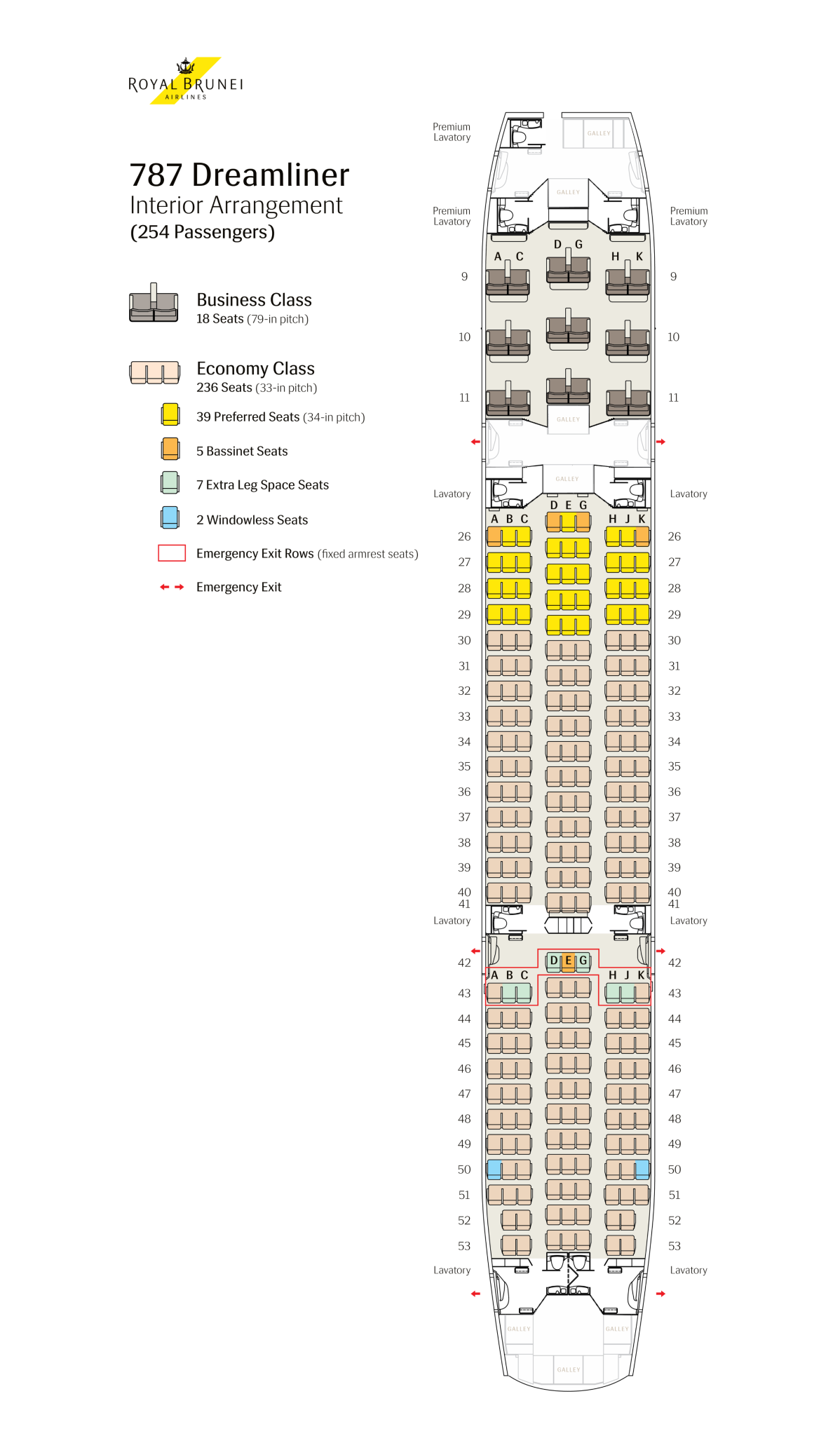Flight Seat Map - China | Royal Brunei Airlines
